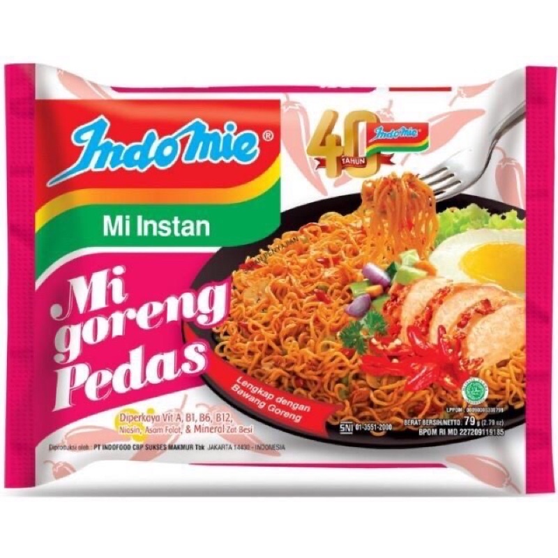 [HCM] Lot of 5 Packs of Indomie Mi Goreng Pedas Spicy Dry Stir-Fried ...