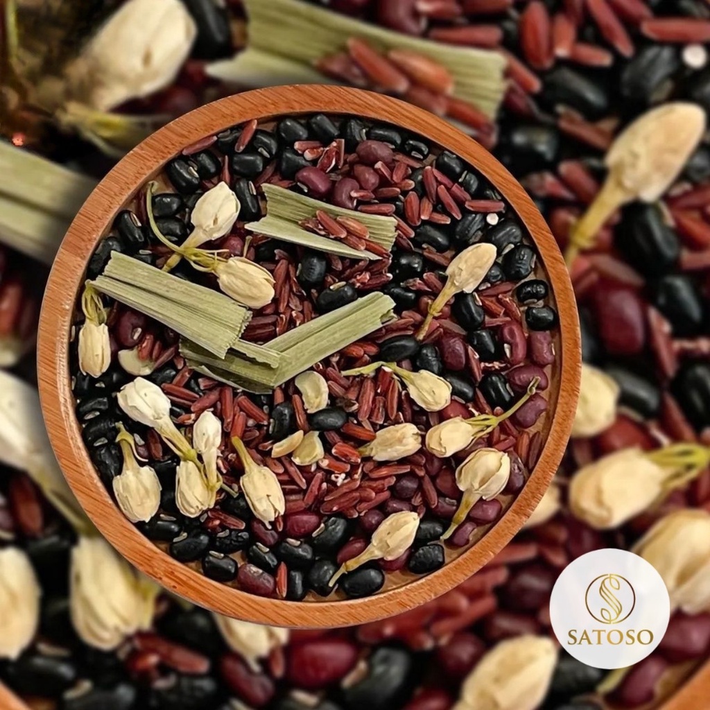 Herbal tea Brown rice tea with sticky rice leaves mixed with 4 flavors ...