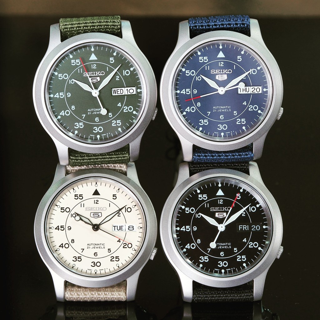 SEIKO 5 COLLECTOR ITEM NYLON MILITARY SNK SERIES SNK803K2 SNK805K2 ...