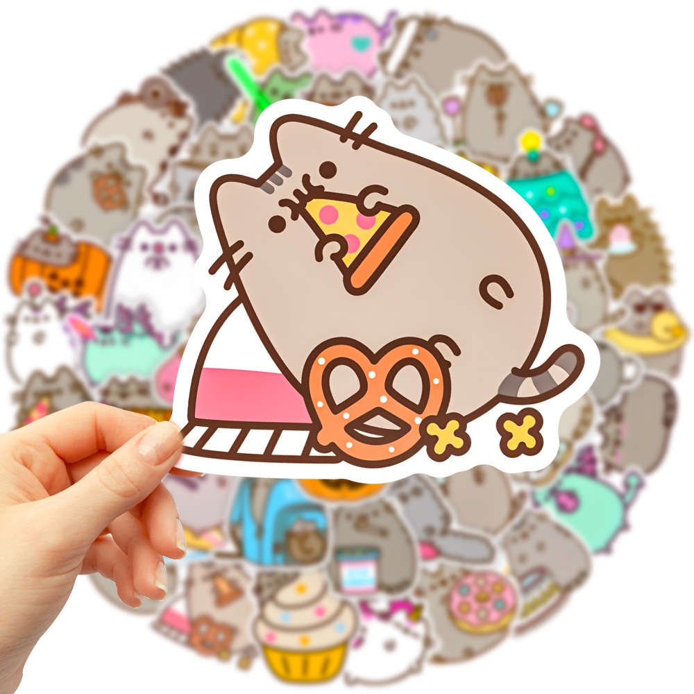 Set of 50 waterproof Pusheen cat stickers | Shopee Singapore