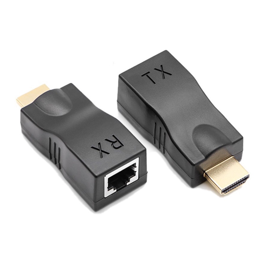 Hdmi to RJ45 LAN Port Cat5e, Cat6 converter extends 30m (2 Heads ...