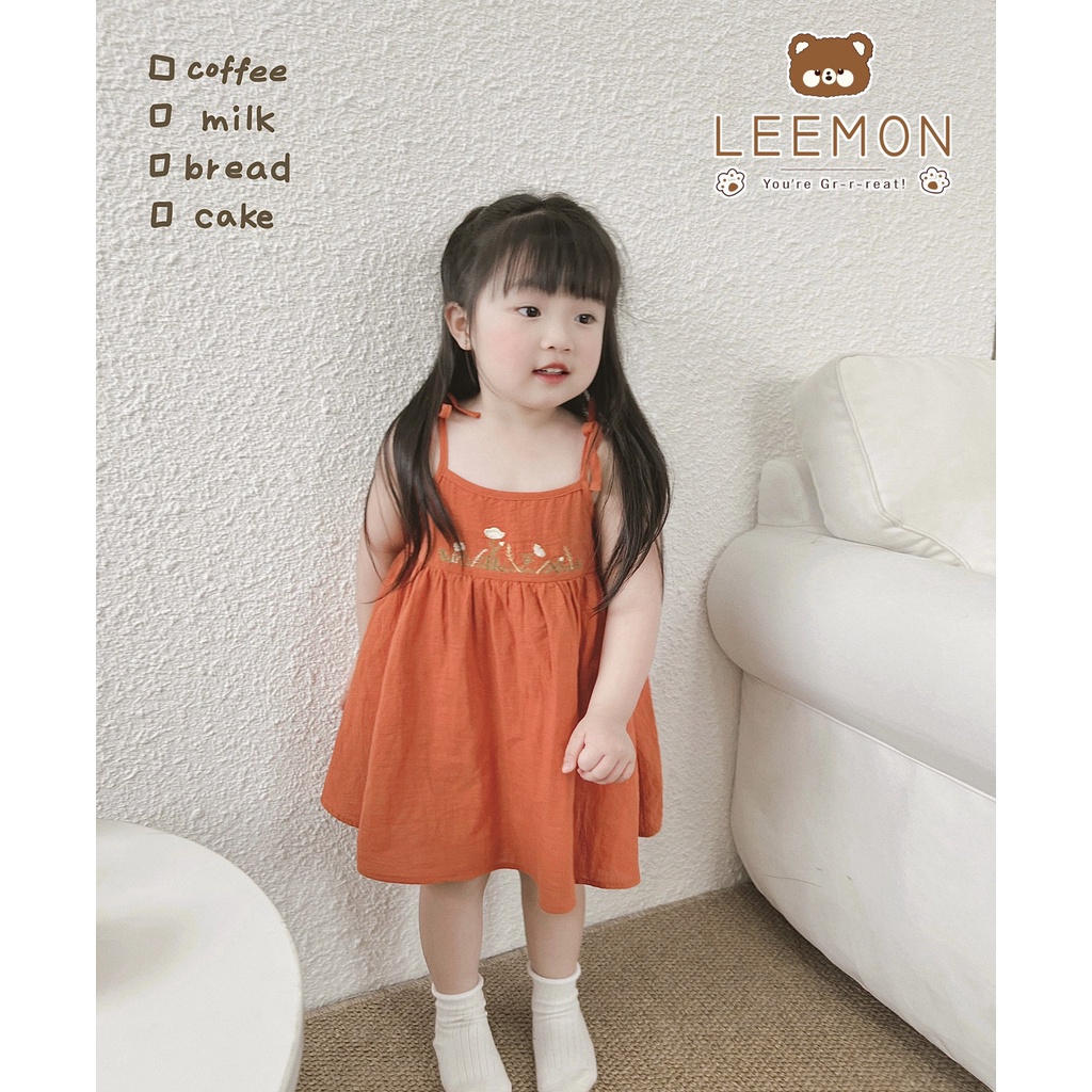 Beemo floral embroidered two-second dress for girls, airy material ...