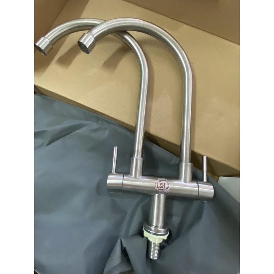 Sink faucet 304 stainless steel double sink faucet (REAL SHOP SELF ...
