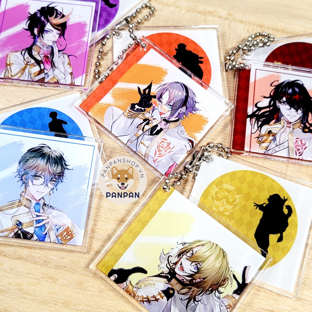 Luxiem VTuber 2-piece music disc keychain (6cm) Ike Eveland, Mysta Rias ...