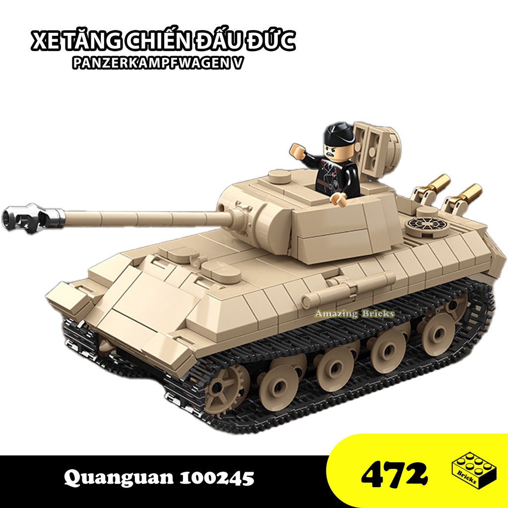 Toy Assembly German Panzer V, Quanguan 100245 German Tank, Smart Puzzle ...