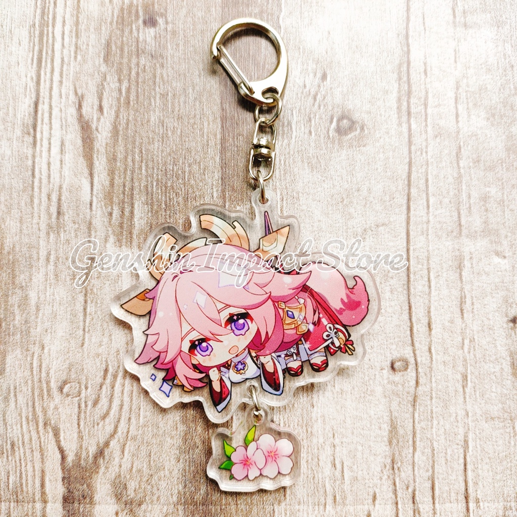 Yae Miko game Genshin Impact M4 character keychain (printed in the ...