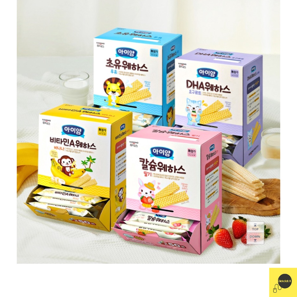 [Ildong Foodis] Korean Baby Wafer 6g*50 Pieces (Strawberry, Milk ...