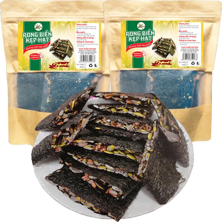 [Combo of 2 packs] Seaweed bars with nutritious seeds Piece eats lots ...