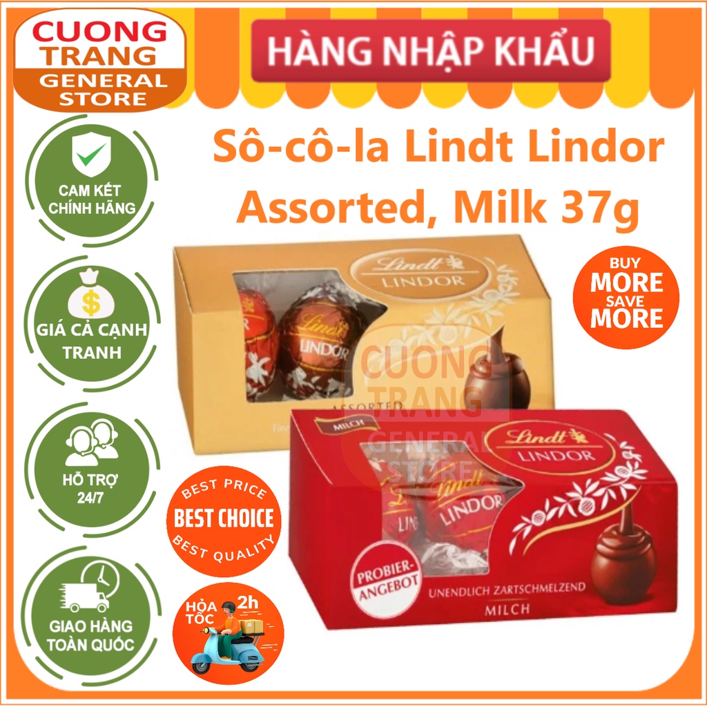 Lindt lindor trio assorted chocolate, milk 37g | Shopee Singapore