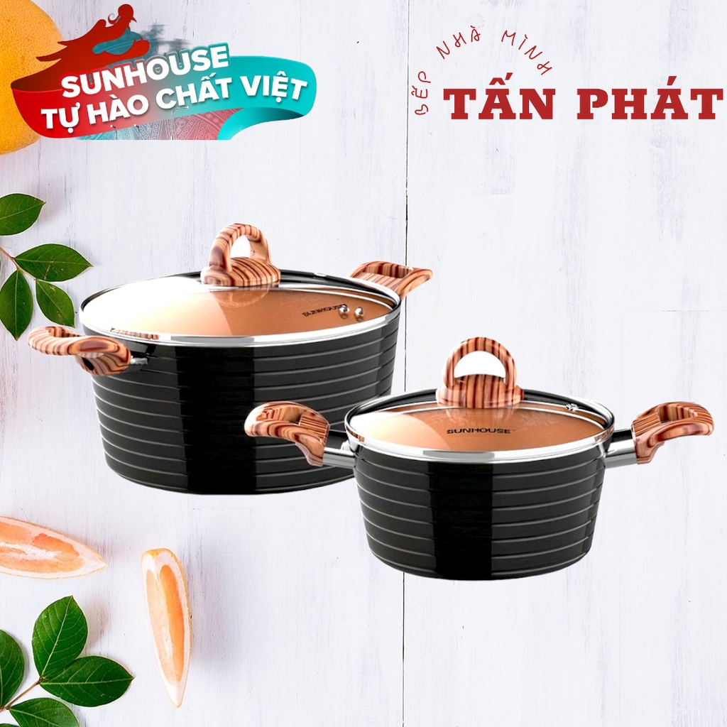 Set of 2 SUNHOUSE Magnetic Bottom Ceramic Pots (For Use on All Types of ...