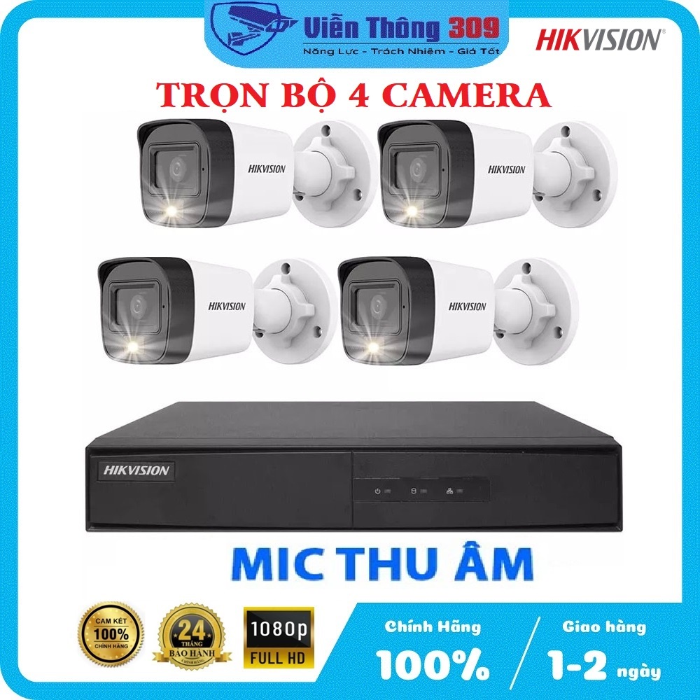 Hikvision 2.0MP 1080P night vision camera set with built-in recording ...