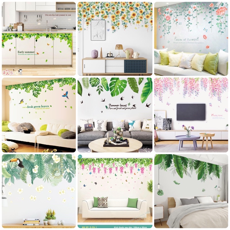 Flower AND LEAF CANOPY WALL Decal (with real photos and size) | Shopee ...