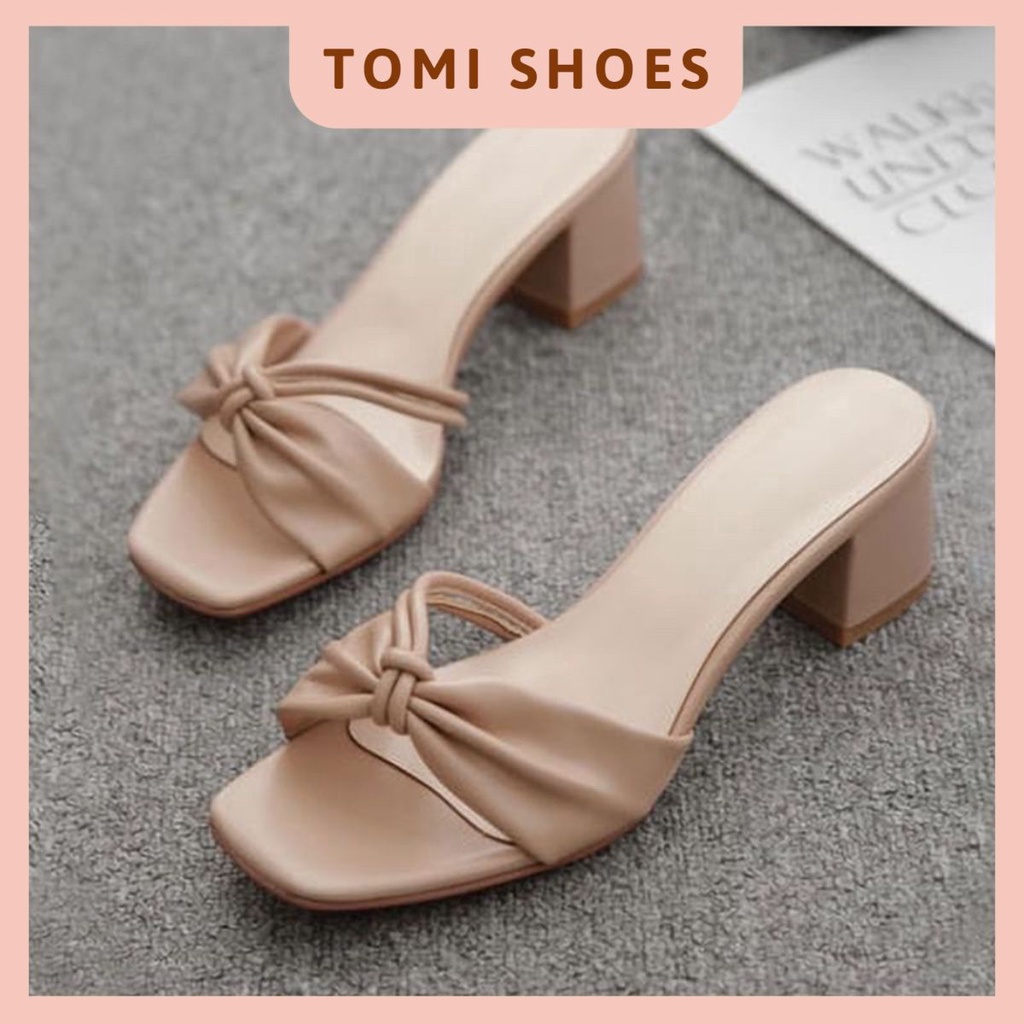 Women's high heel sandals with multicolored straps and square heels in ...