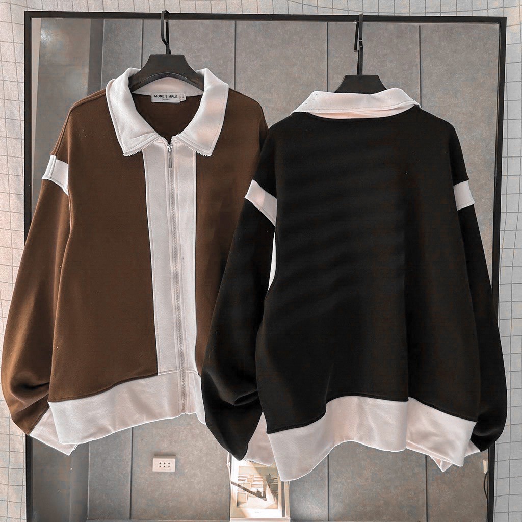 Agi Zip Hoodie autumn and winter OVERSIZE form, soft cotton felt ...