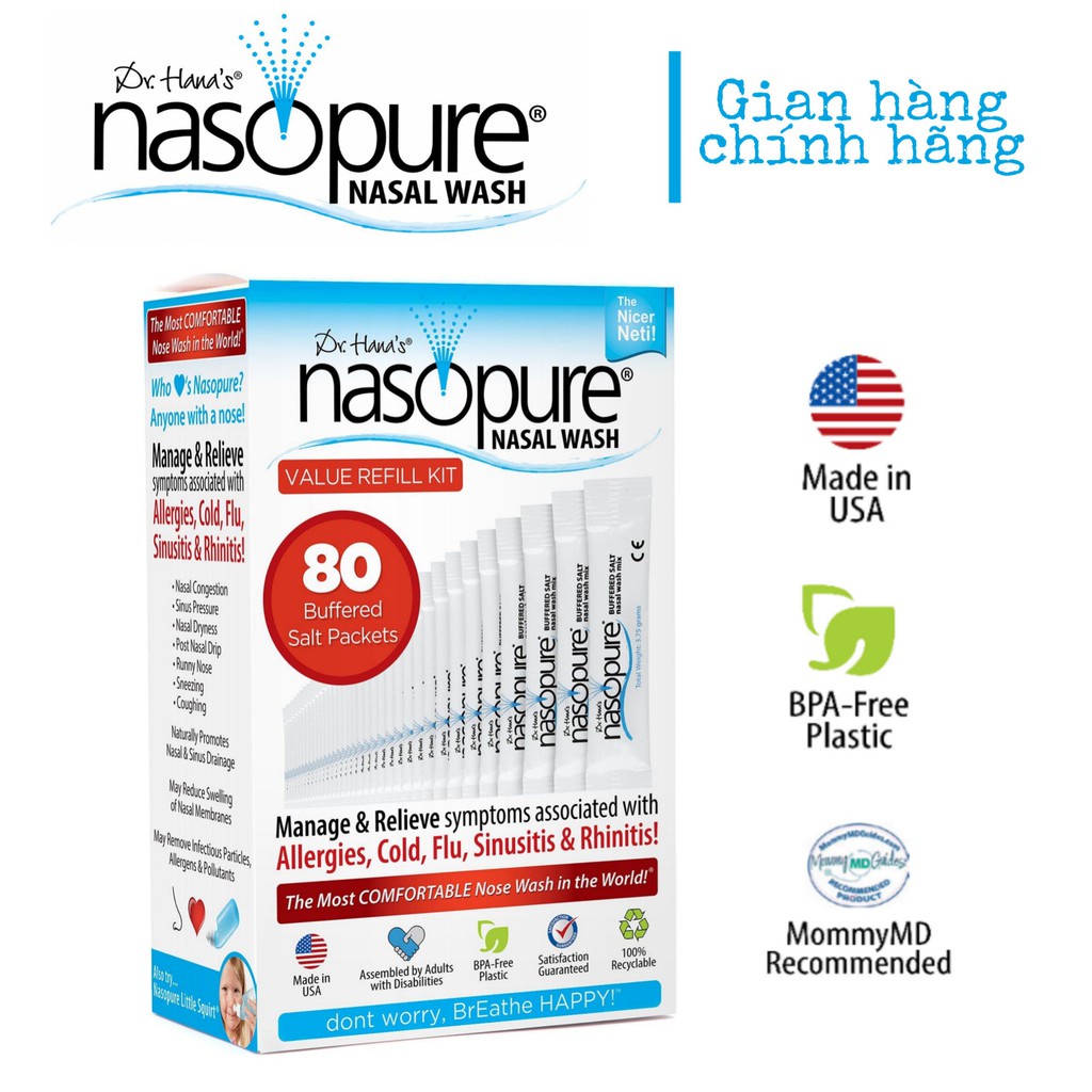Nasopure Value Refill Kit (80 Salt Packs) - Imported from the US ...