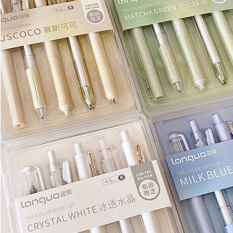 Ohaya 5pcs/set 0.5mm Black Gel Pen Set Sea salt milk Smooth Quick ...