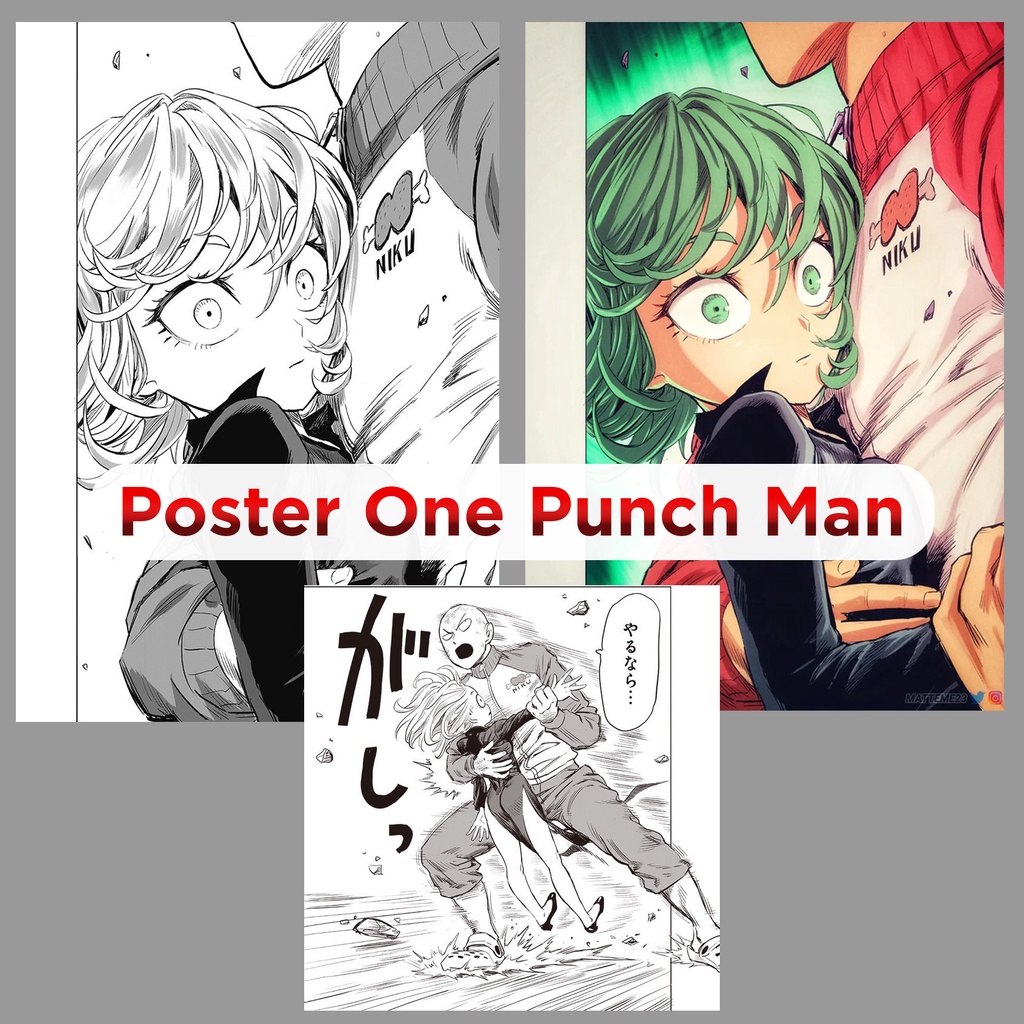 One Punch Man Anime Poster - Saitama hugging Tatsumaki Poster, Anime ...