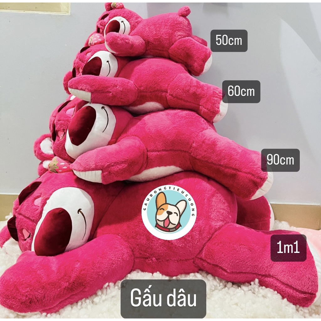 Real Photo Strawberry Lotso Teddy Bear Strawberry Bear Cute Sleeping Lotso Bear 50cm 60cm