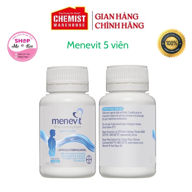 (Date 12/2025) Menevit Pills 5 Pills - Fertility Support in Men ...