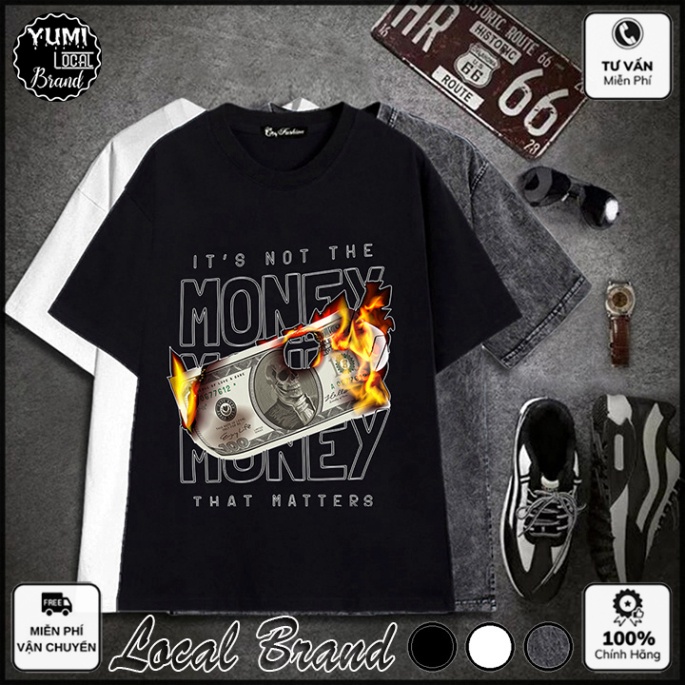 MONEY Local Brand Cotton 100 Men's and Women's Loose form Unisex Short ...