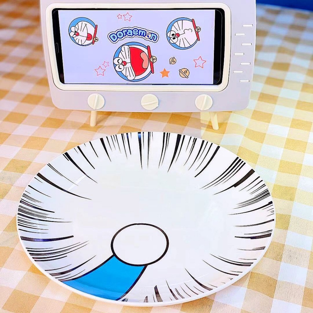 Cartoon Cartoon Doraemon Stretch Out Round Hand Plate Cute Creative ...