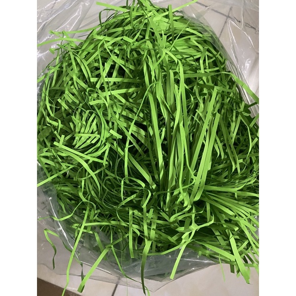 1Kg Green straw paper, shredded paper for gift box lining | Shopee ...