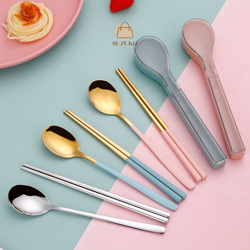 Personal spoon and fork set, 304 stainless steel office spoon and ...