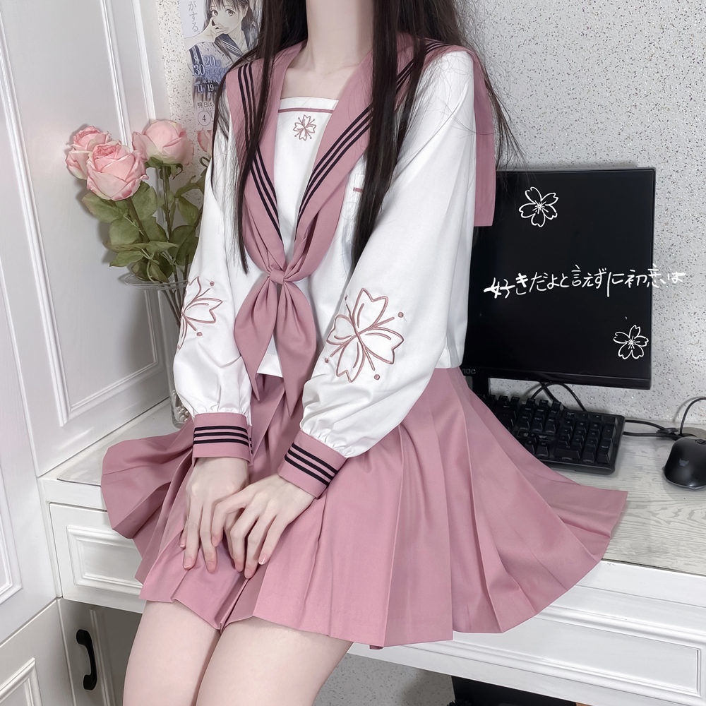 Hanabuki Snow Mao Ni JK Club original Japanese jk uniform skirt pink bad girl embroidered sailor ...