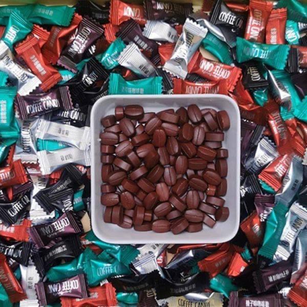 Set of 1000gr SUGAR-FREE BLACK COFFEE CANDY that can be chewed to ...