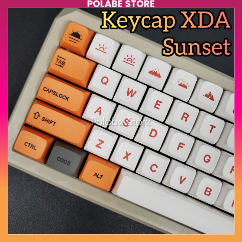 Keycap XDA Sunset profile Polabe Store PBT material mechanical keyboard ...