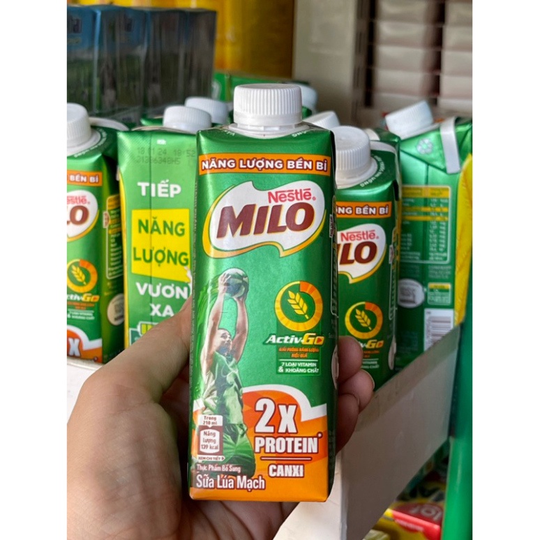 Milo Milk Screw Cap X2 Calcium Barley Box 210ml 5S OFFICIAL | Shopee ...