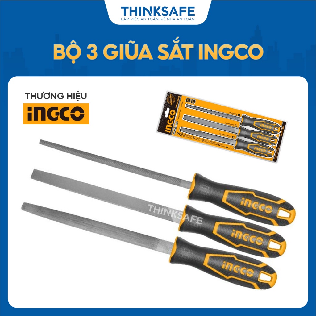 Set Of 3 Iron Files INGCO HKTFS1308 Length 8", T12 Steel, Including ...