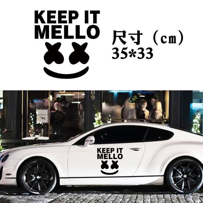 Yuc YUC DJ Electronic Music Marshmallow Smiley Creative Car Sticker ...