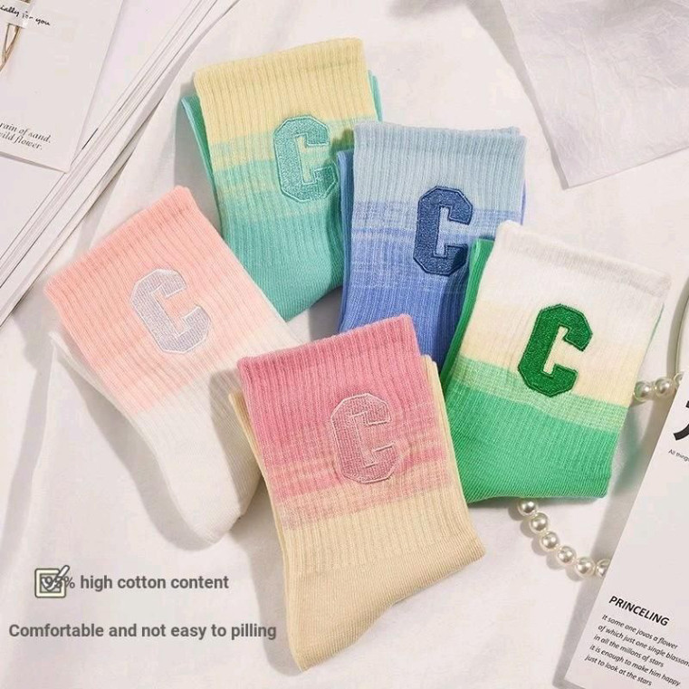 Draw bag of 10 pairs of C-shaped high-neck socks with extremely unique ...