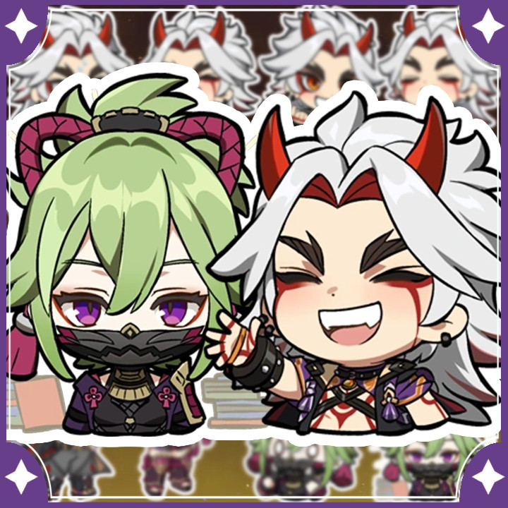 [Genshin Impact] Sticker itto x shinobu - chibi arataki itto and kuki ...