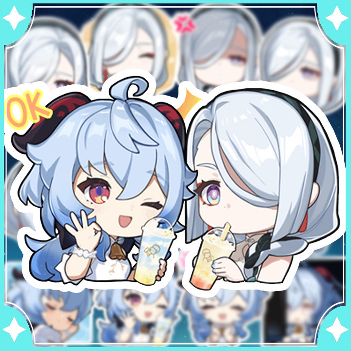 [Heytea X Genshin] Sticker ganyu x shenhe and ayaka x ayato Collab ...