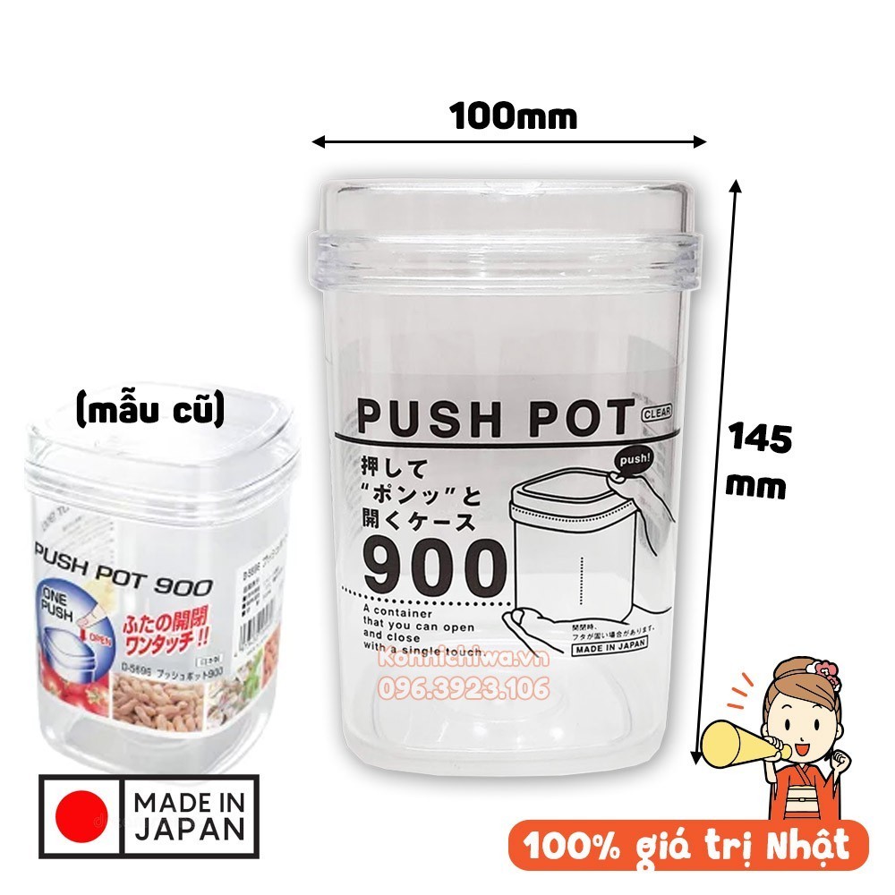 Push Pot 900ml Dry Storage Box New Model Transparent Hard Plastic Food ...