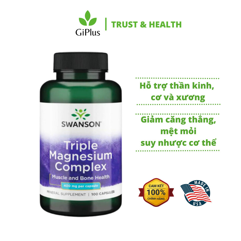 Swanson Triple Magnesium Complex Oral Tablet 400mg Supplement 3 Types ...