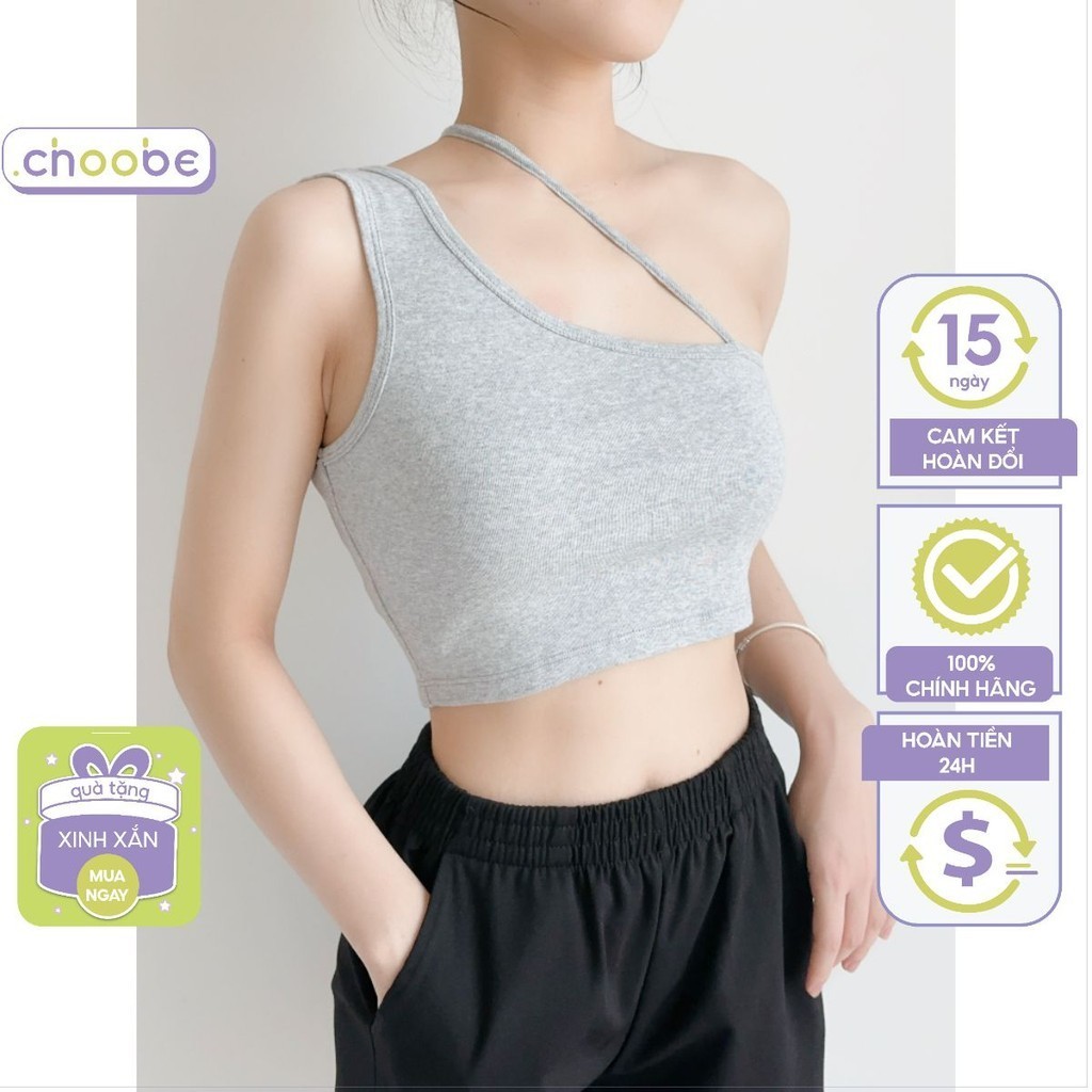 Choobe women's off-the-shoulder crop top with diagonal straps, body ...