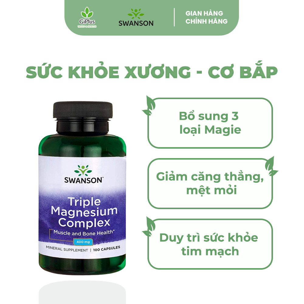 Swanson Triple Magnesium Complex Oral Tablet 400mg Supplement 3 Types ...