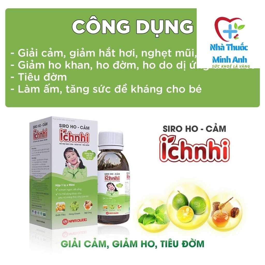 Ich Nhi cough and cold syrup 90ml bottle helps relieve colds, relieve ...