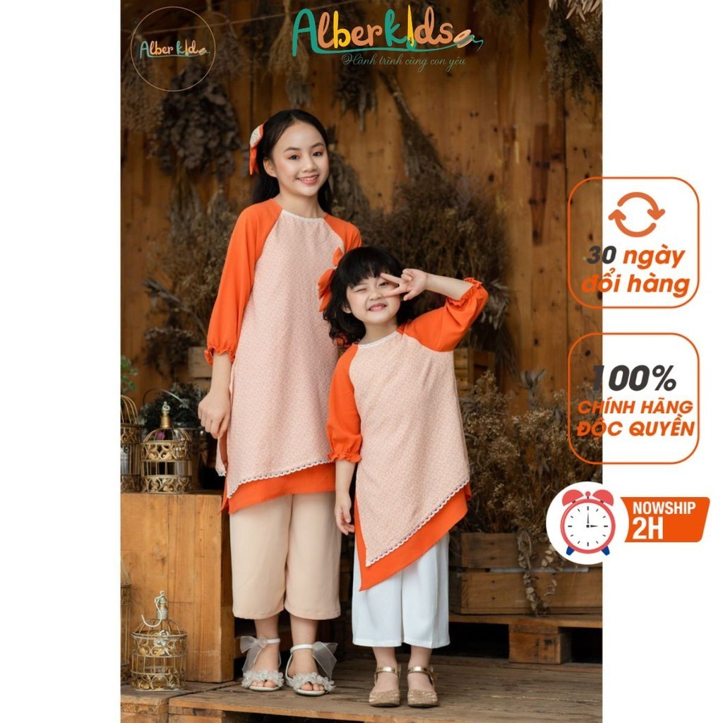 Innovative ao dai for girls, Sun Moon ao dai model Alber Kids Fashion ...