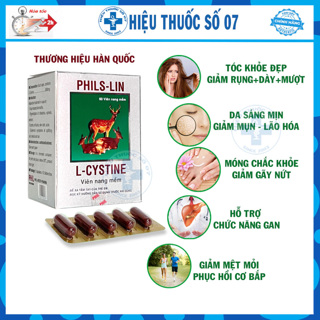 L-cystine PHILS-LIN reduces hair loss, beautifies skin, reduces ...