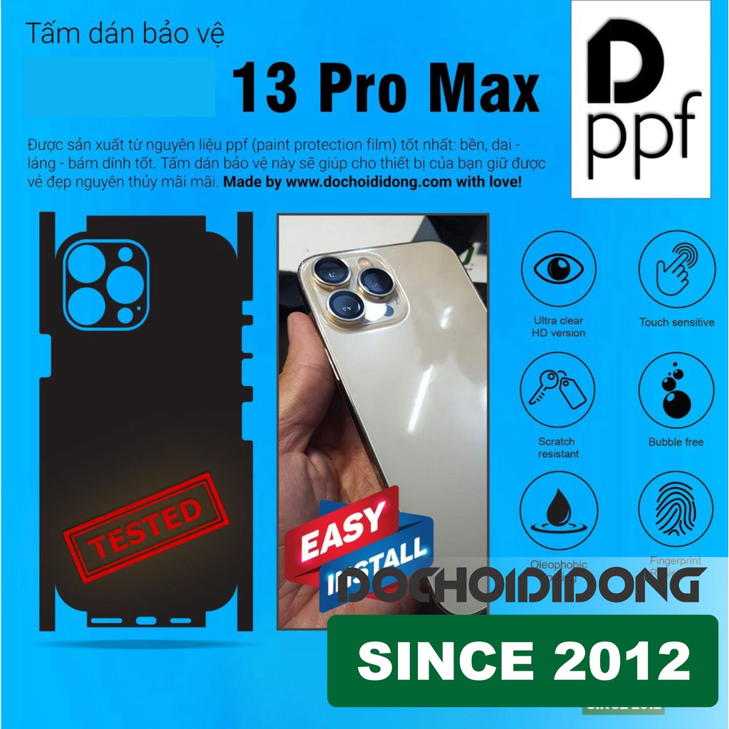 Hydorgen PPF sticker for iPhone 13 Pro Max full border back, easy to ...