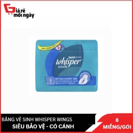 Whisper Night Wing Sanitary Napkin 8 Pieces 28cm | Shopee Singapore