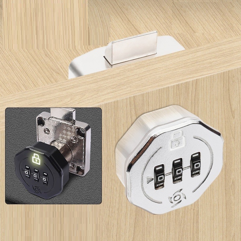 Safety digital lock with 3 changeable codes for cabinets and tables ...