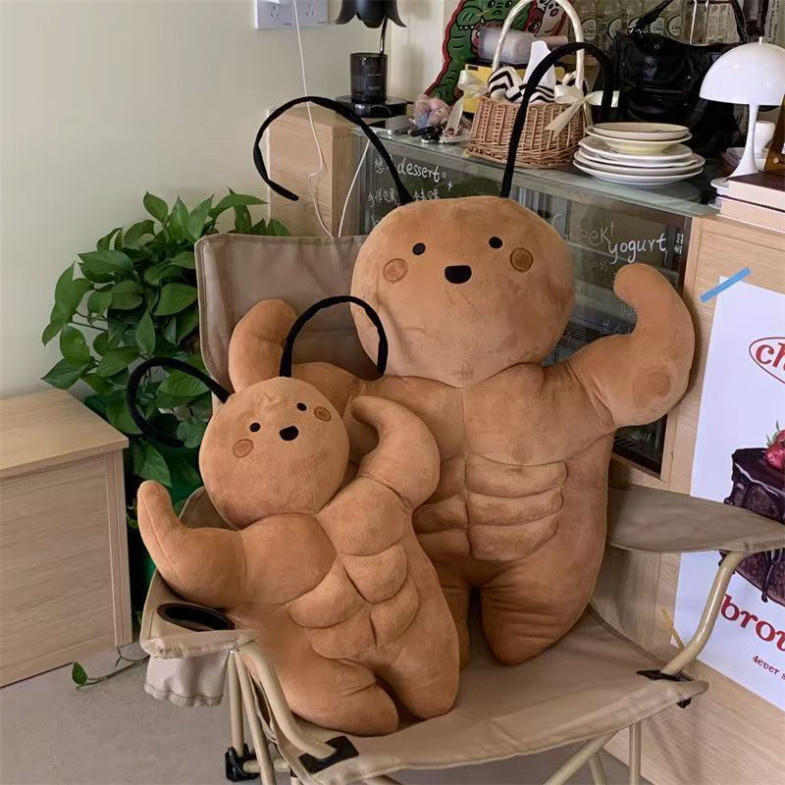 TRI Athlete cockroach teddy bear, muscle cockroach 35cm Tieu Cuong six ...