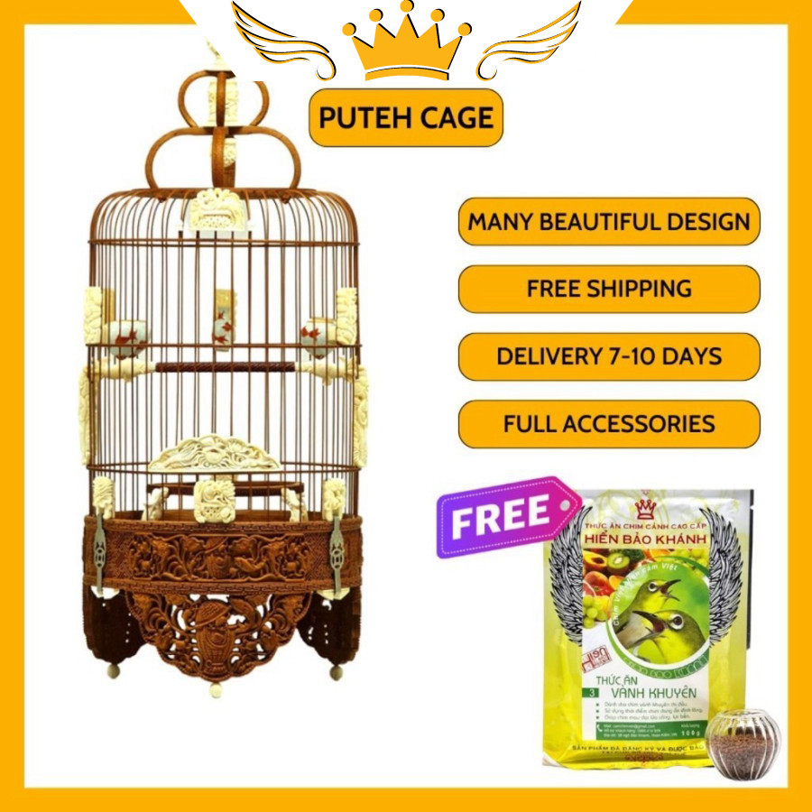 Puteh bird cage - Many beautiful design - Bamboo bird cage - Ricky bird ...
