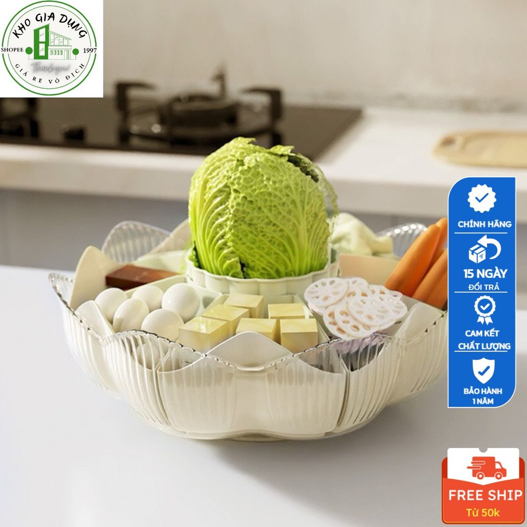 7 Compartment Hot Pot Food Tray with 360 Degree Rotating Base, High ...