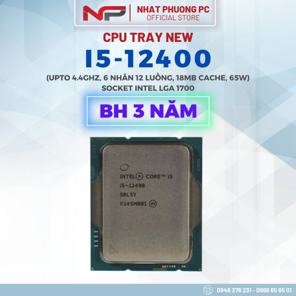 Intel Core I5 12400 Tray CPU Processor Without Fan (LGA1700, Up To 4 ...
